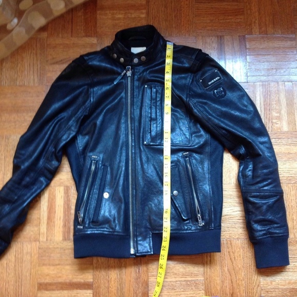 Diesel | Jackets & Coats | Diesel Mens Black Leather Motorcycle Jacket ...